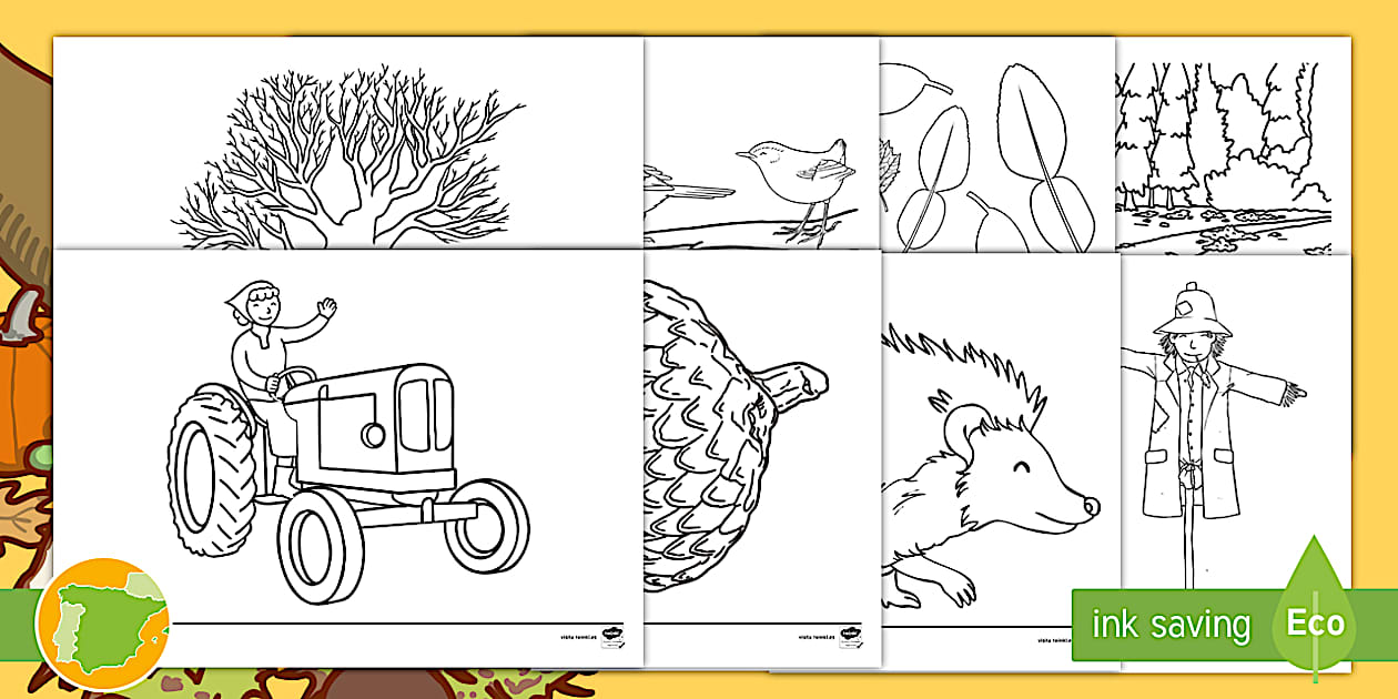 Árbol de otoño para colorear