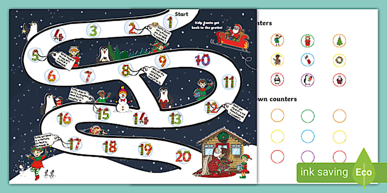 Christmas Board Game (teacher made) - Twinkl
