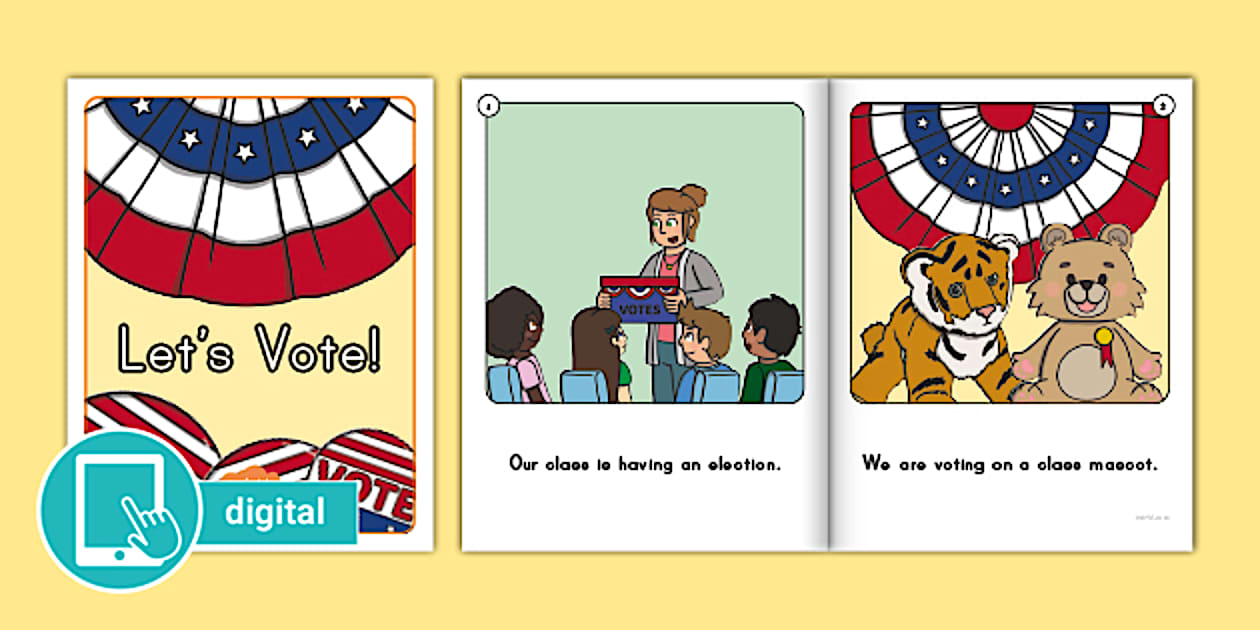 Let’s Vote! Emergent Reader eBook (Teacher-Made) - Twinkl