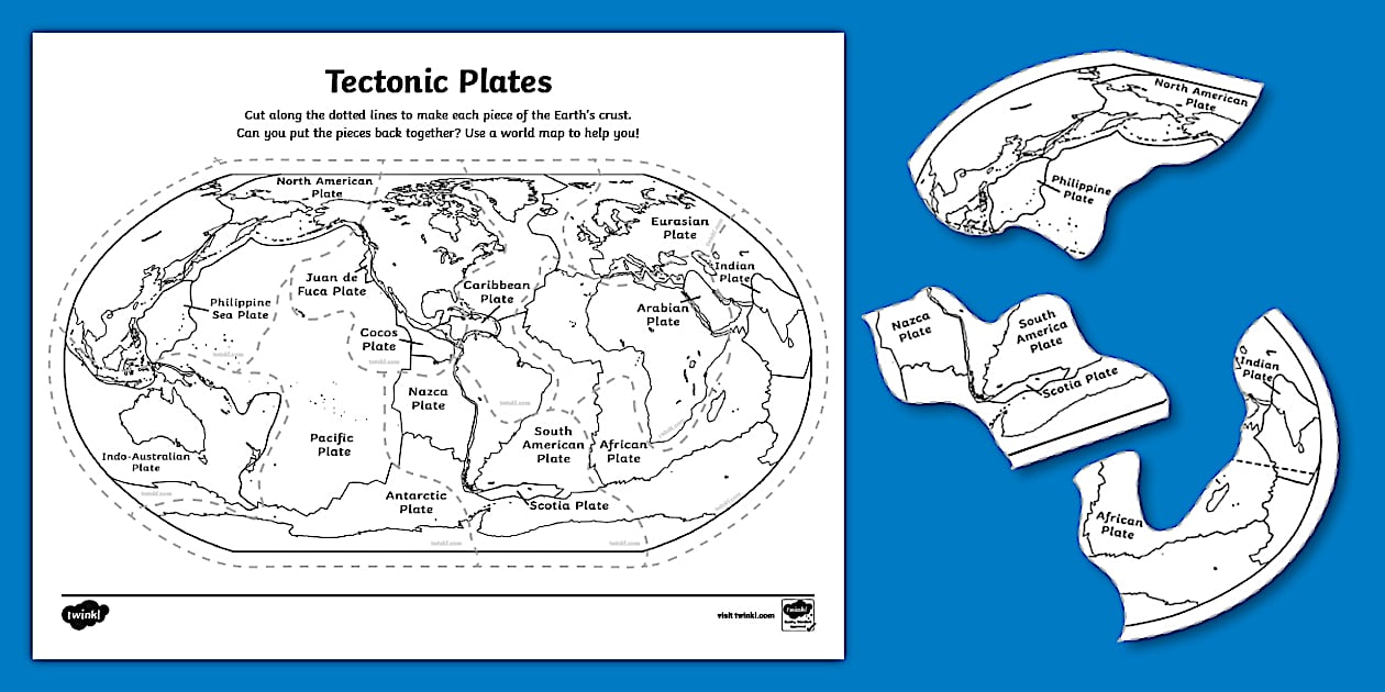 Tectonic Plates Jigsaw Puzzle for 3rd-5th Grade - Twinkl