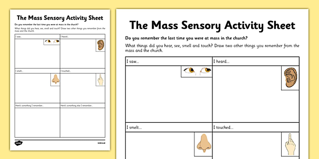 The Mass Sensory Worksheet / Worksheet (Teacher-Made)