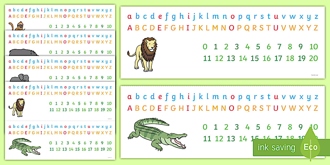 NSW Animal Themed Number and Alphabet Strips (teacher made)