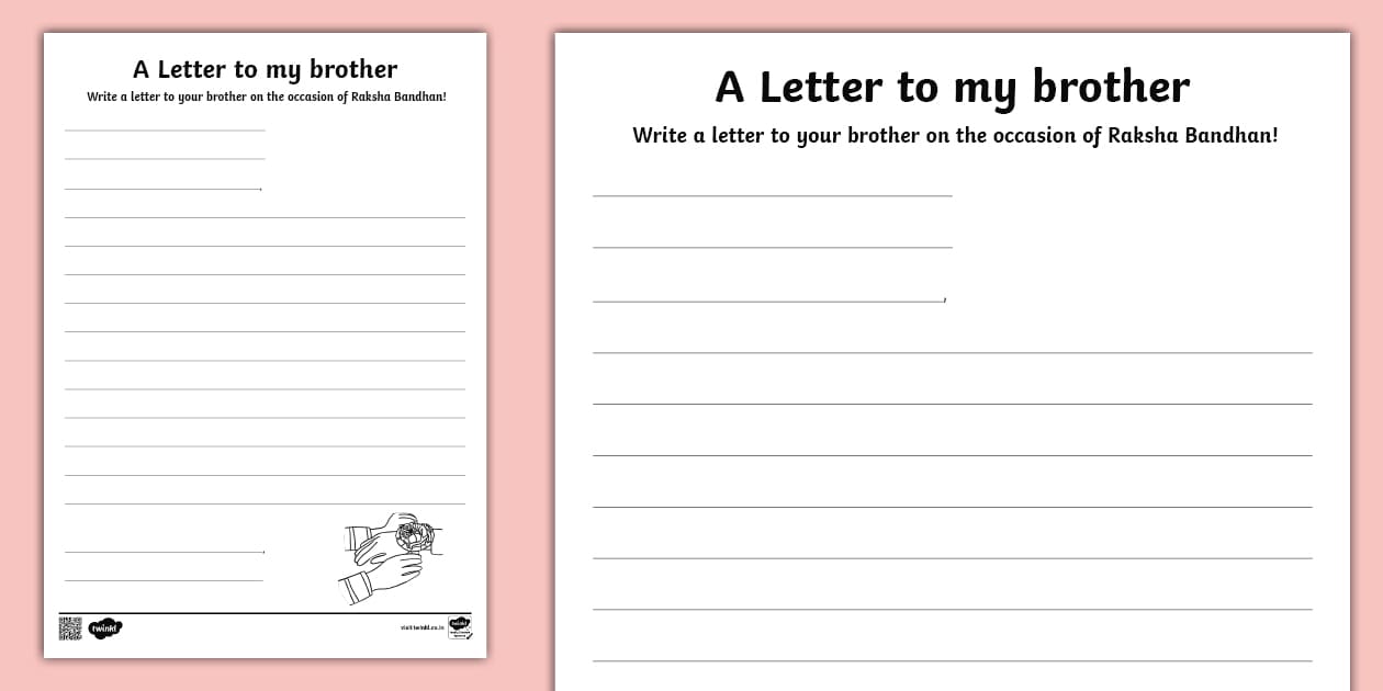 Raksha Bandhan Letter to Brother (teacher made) - Twinkl