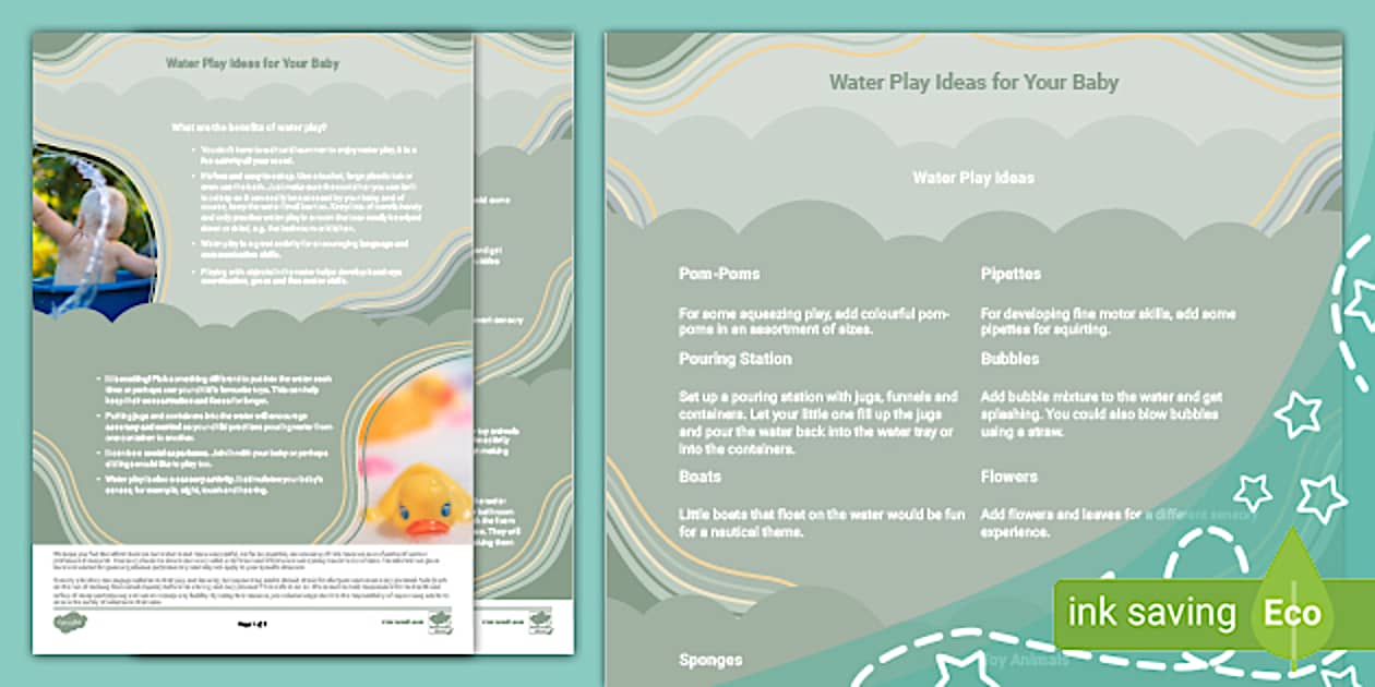 FREE! - Wonderful Water Play Ideas for Your Baby | Twinkl Teach