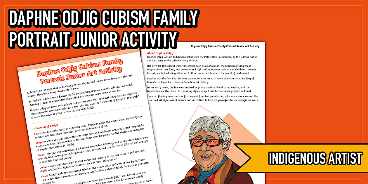 Daphne Odjig Cubism Family Portrait Junior Art Activity