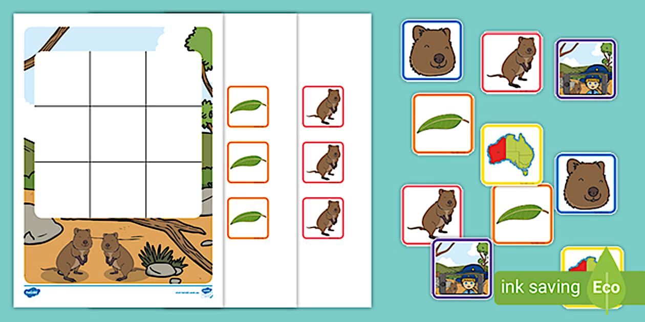 Black and White 3 in a Row Quokka Game (teacher made)