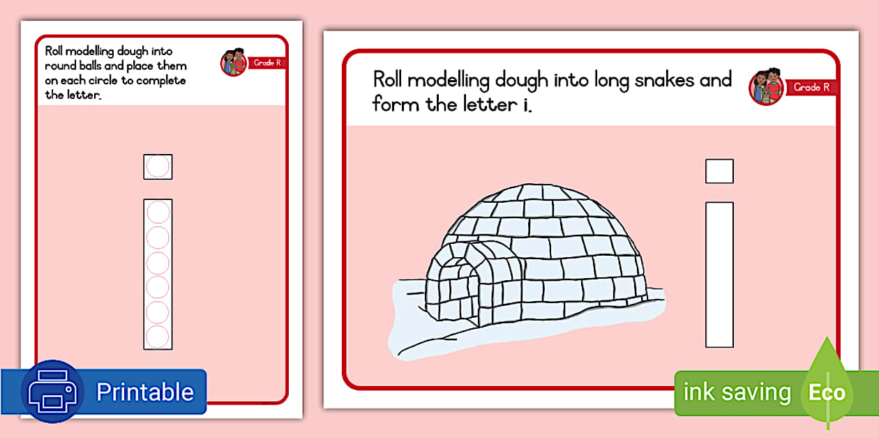Gr. R Phonics: Letter I Modelling Dough Playmats - Twinkl