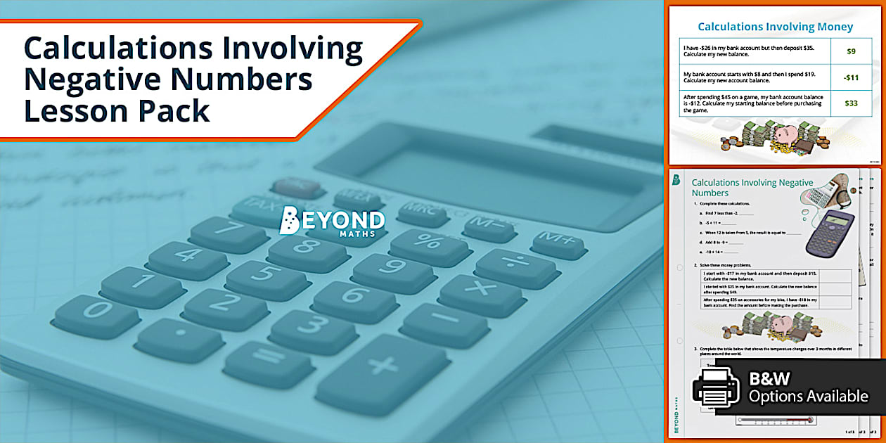 Calculations Involving Negative Numbers Lesson Pack - Twinkl