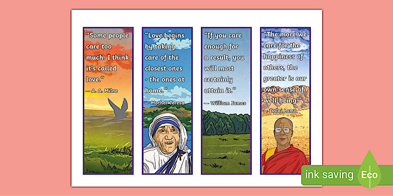 Caring Quote Bookmarks (teacher made) - Twinkl