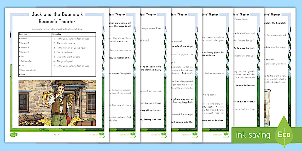 Second Grade Jack and the Beanstalk Reader's Theater