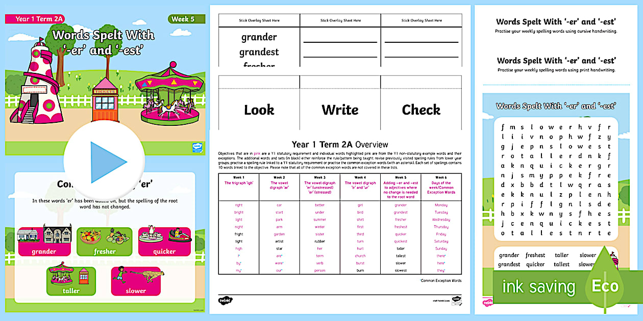 Year 1 Term 2A Week 5 Spelling Pack (teacher made) - Twinkl