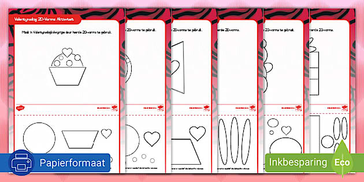 Valentynsdag 2D Vorms Aktiwiteite (teacher made) - Twinkl
