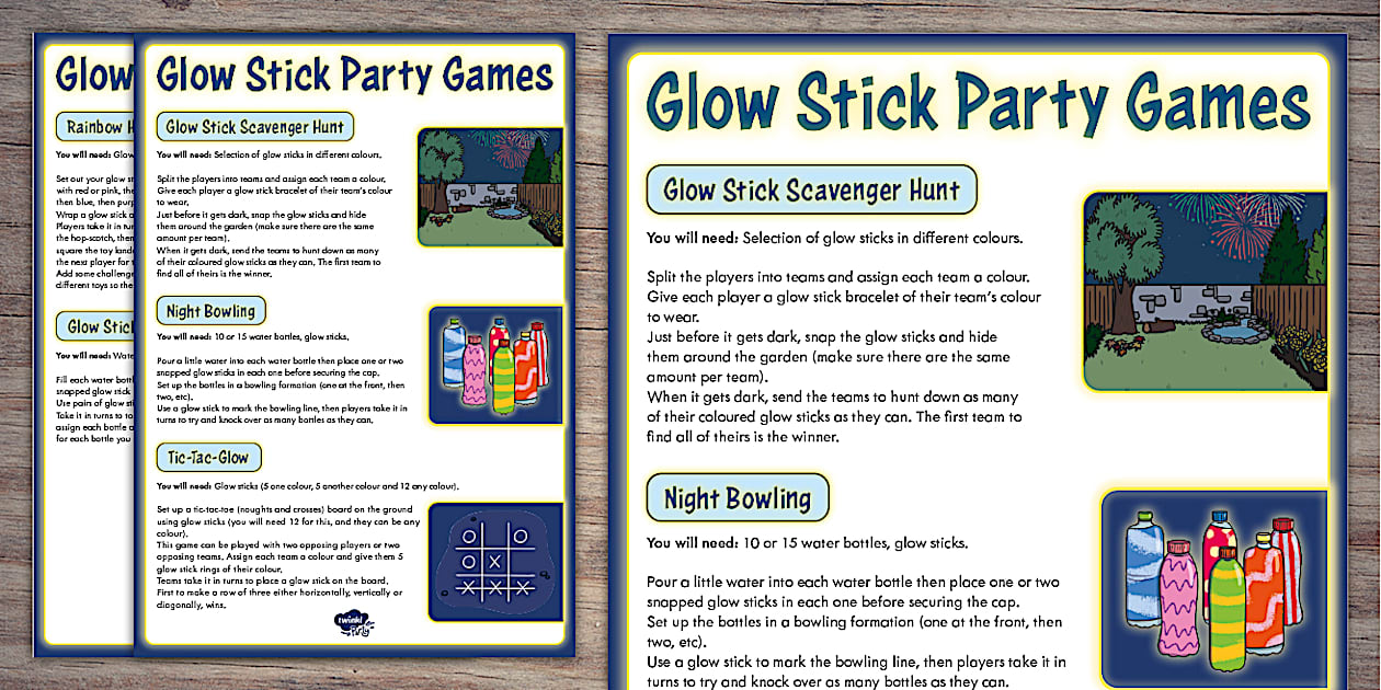 Glow Stick Party Games | Twinkl Party (teacher made)