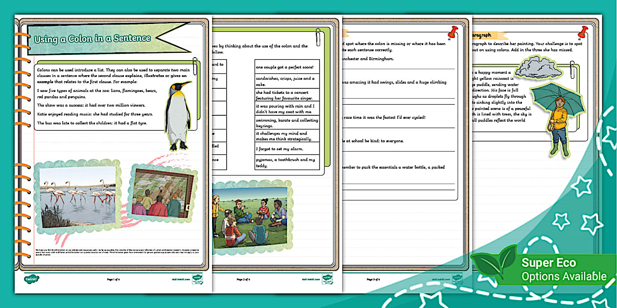 Using a Colon in a Sentence (Ages 10 - 11)