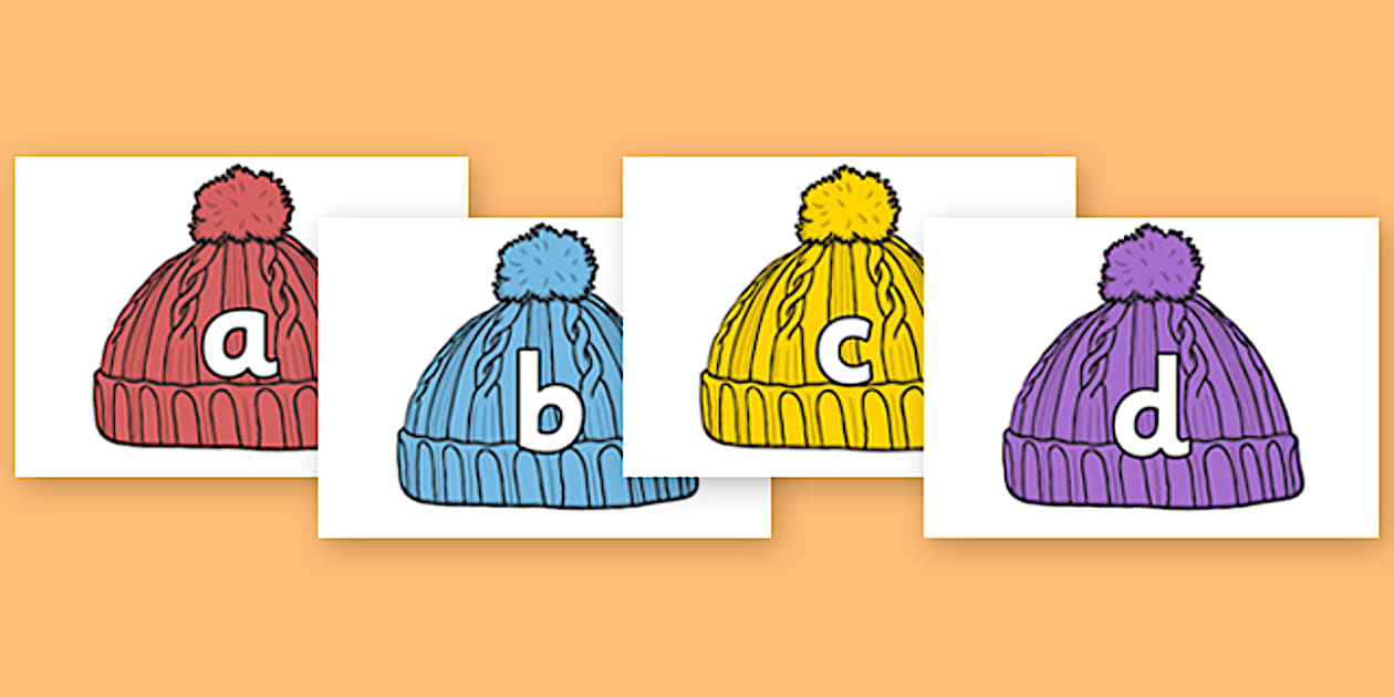 A-Z Alphabet on Wooly Hats (Teacher-Made) - Twinkl