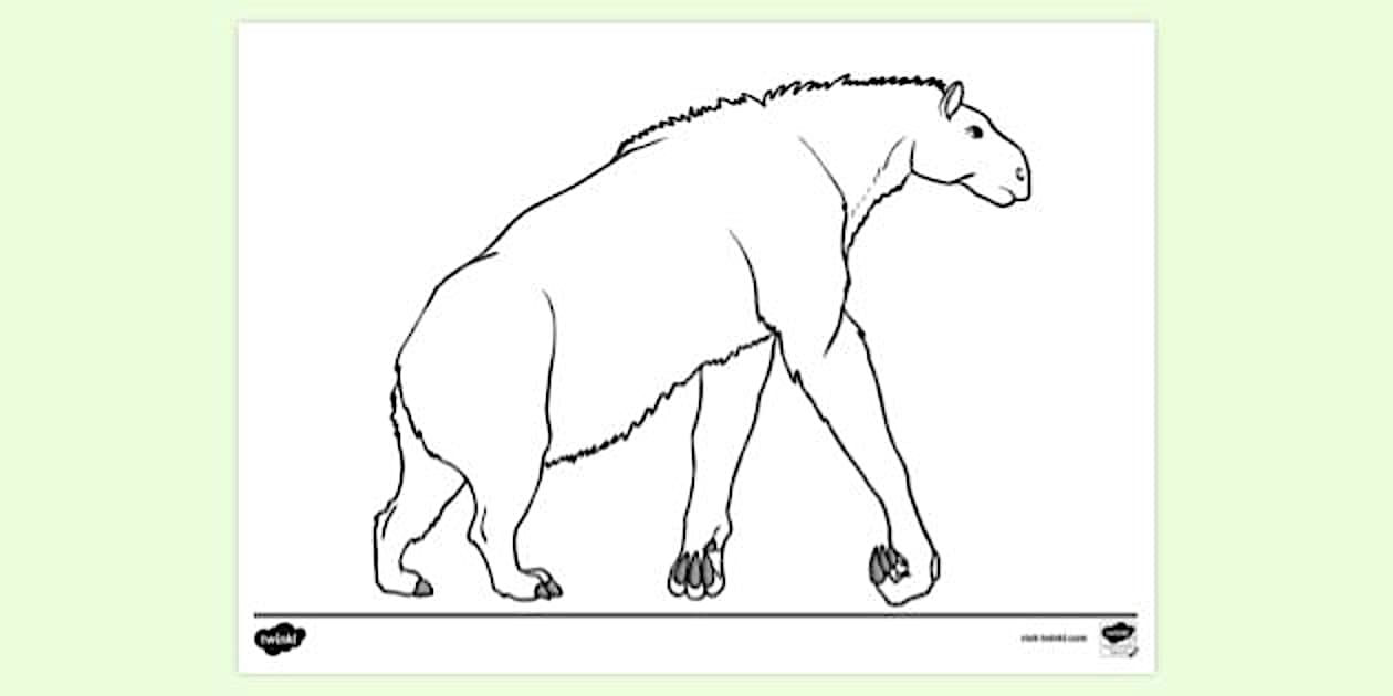 Chalicotherium Colouring Sheet | Colouring Sheets - Twinkl