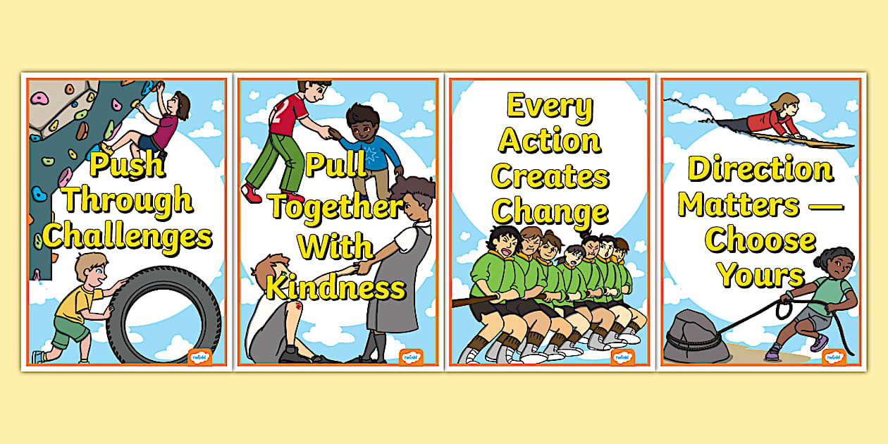 STEM Motivational Posters – Push, Pull and Grow! - Twinkl
