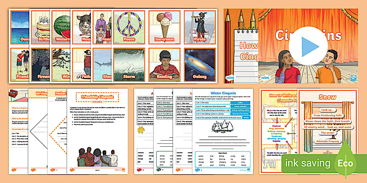 Cinquain Poetry Resource Pack (teacher made) - Twinkl