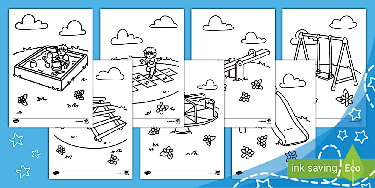 My First Playground Colouring Pack (teacher made) - Twinkl