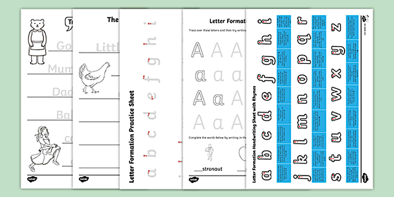 Junior Infants English Printable Handwriting Sheets - Twinkl