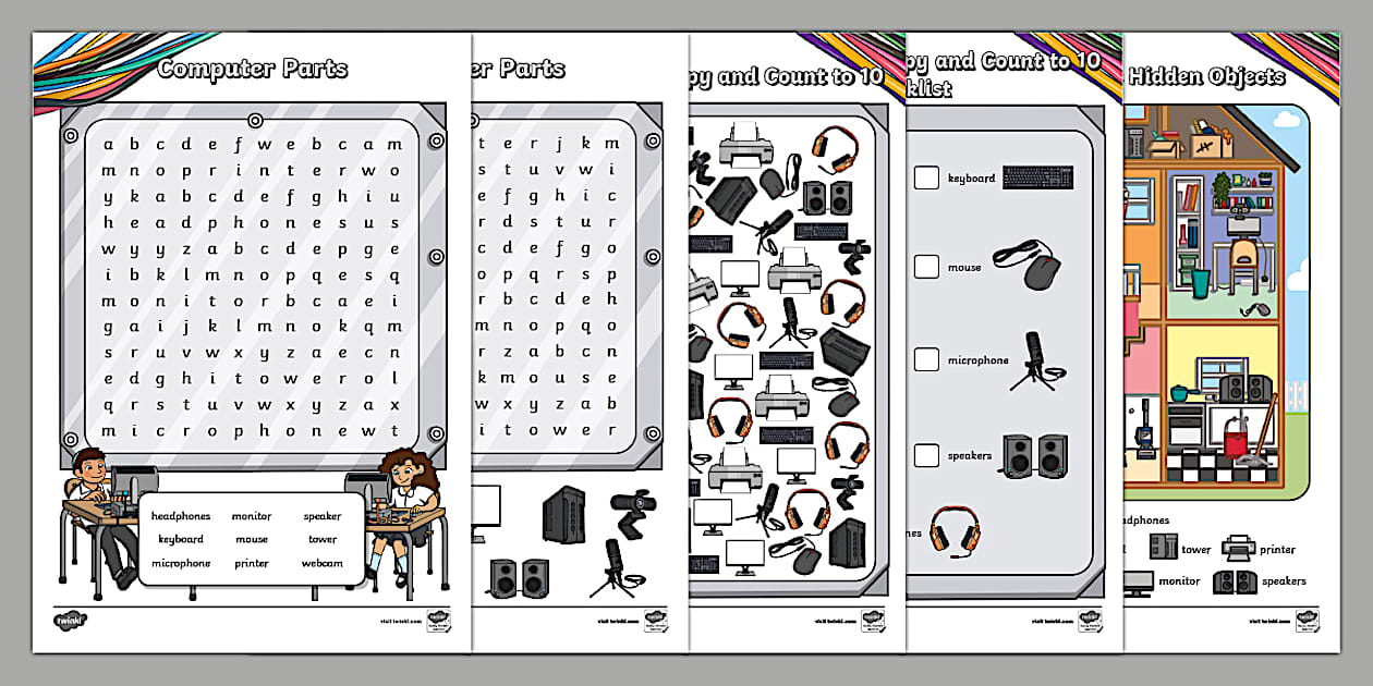 KS1 Computer Parts Activity Pack - Twinkl UK - Computing
