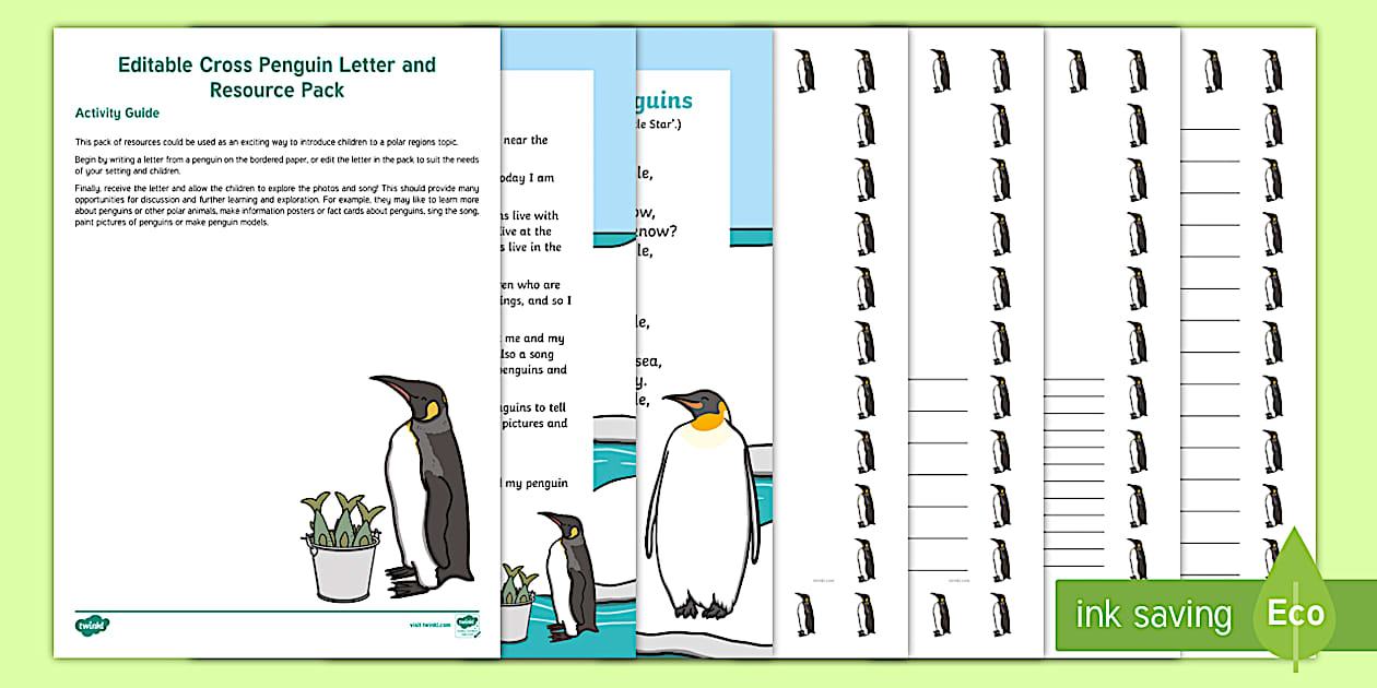 Editable Cross Penguin Letter and Resource Pack - Twinkl