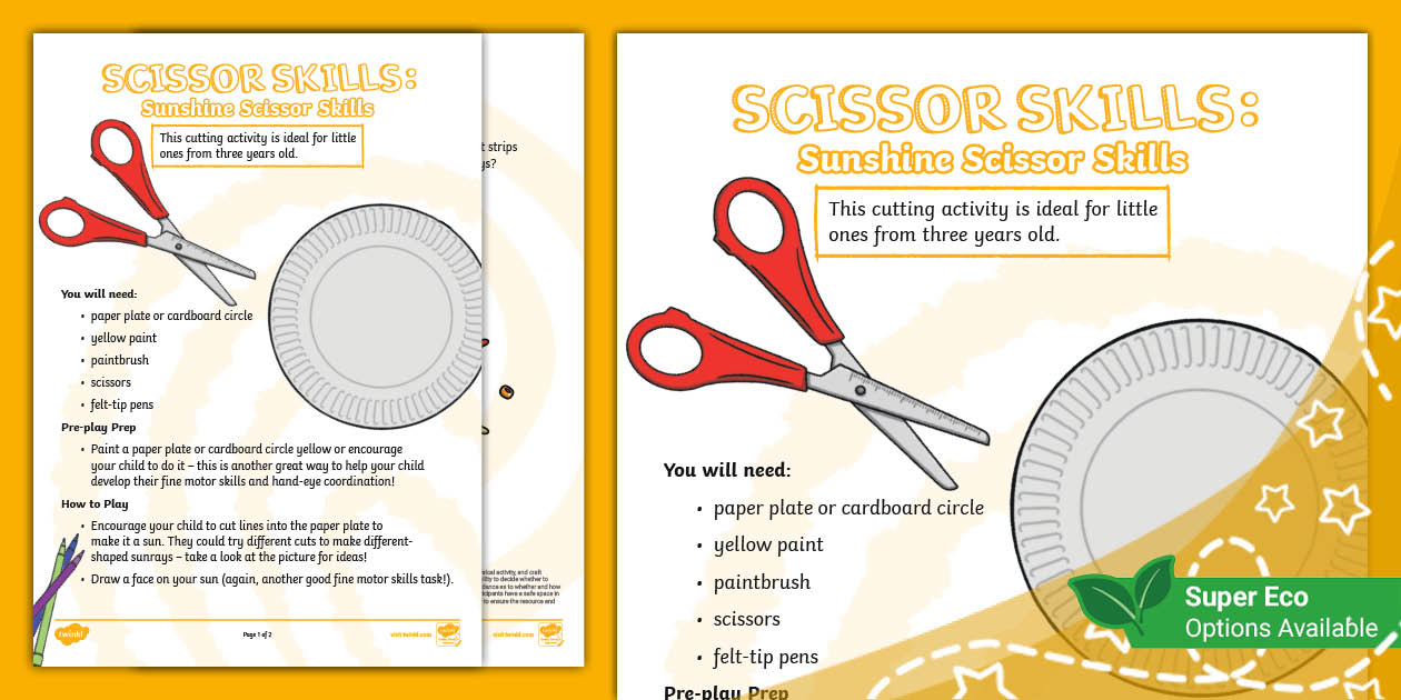 Sunshine Scissor Skills Activity | 0-5 Fine Motor Skills