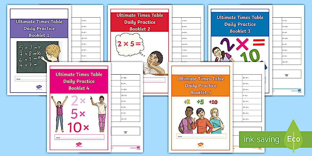 Year 2 Ultimate Times Tables Worksheets Practice Booklets