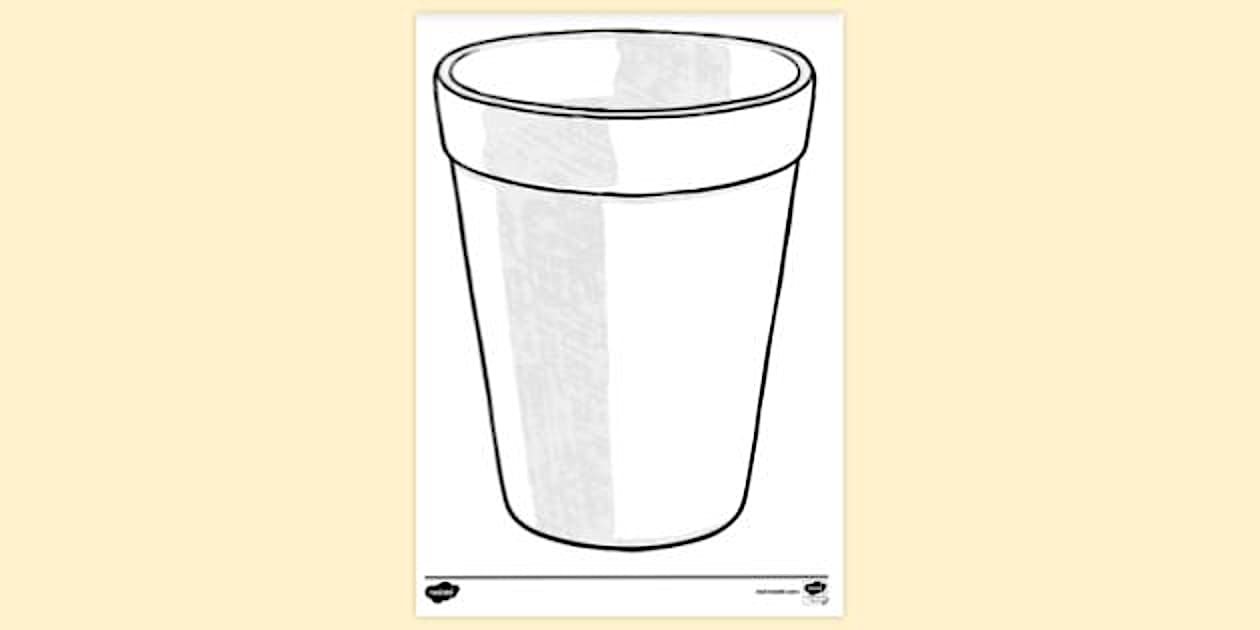 Polystyrene Cup Colouring Sheet | Colouring Sheets - Twinkl
