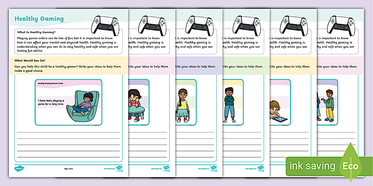 KS1 Healthy Gaming Worksheets - Computing (teacher made)