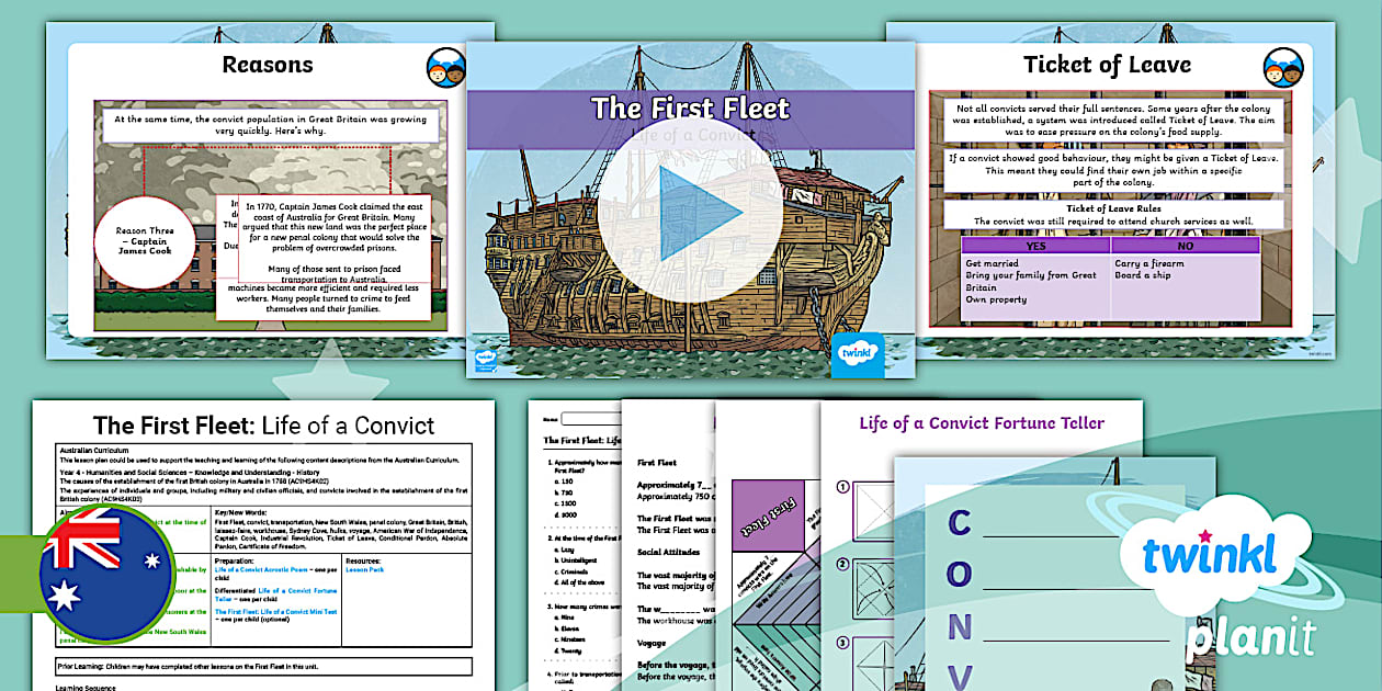 Year 4 HASS History The First Fleet Lesson 5 (teacher made)