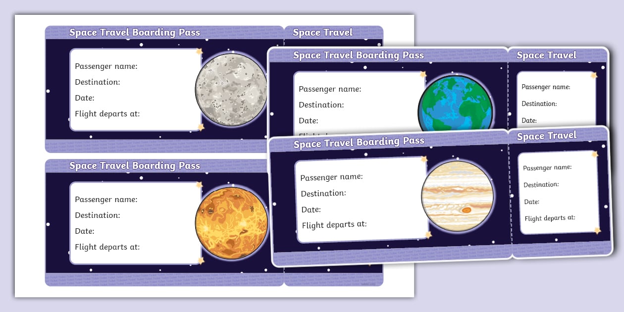 Space Travel Agency Role Play Tickets - KS1 (teacher made)