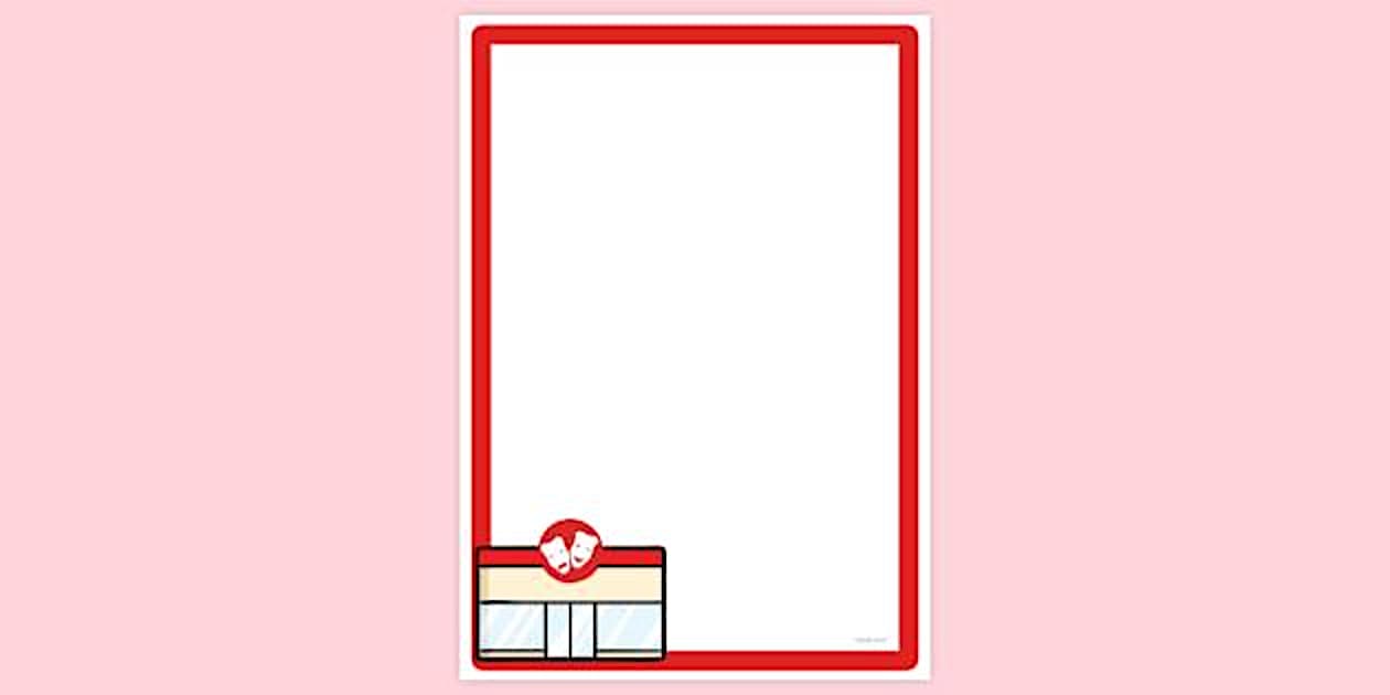 Simple Blank Theatre Icon Page Border | Ready-made Resources
