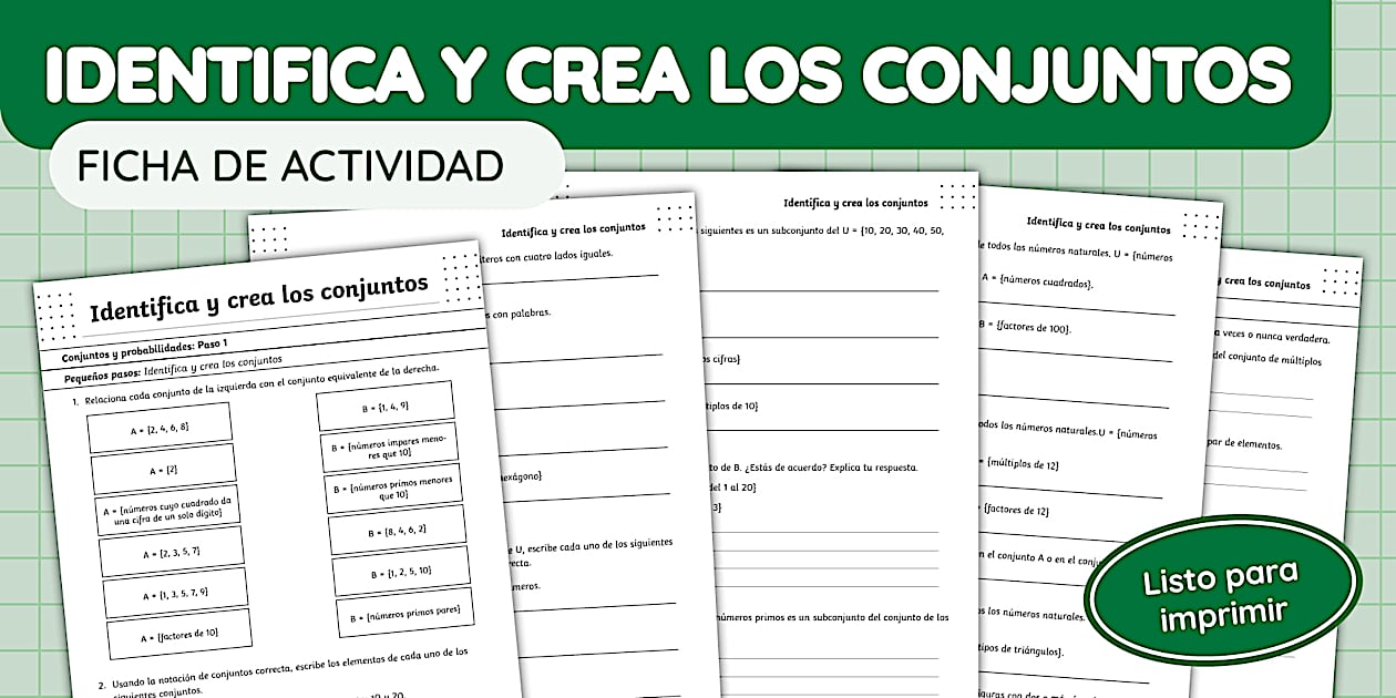 Ficha de actividad: Identifica y crea los conjuntos
