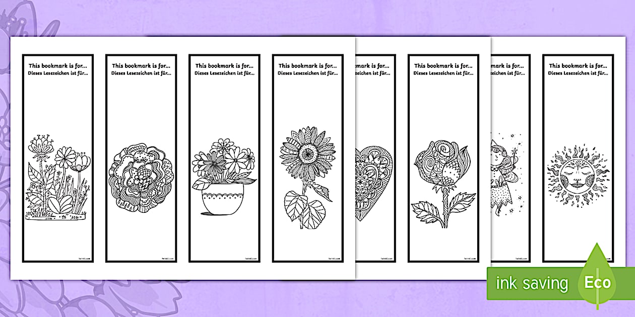 Happy Mother's Day Mindfulness Colouring Bookmarks English/German