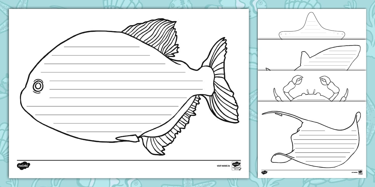 * NEW * Sea Animals Writing Templates - Twinkl Writing
