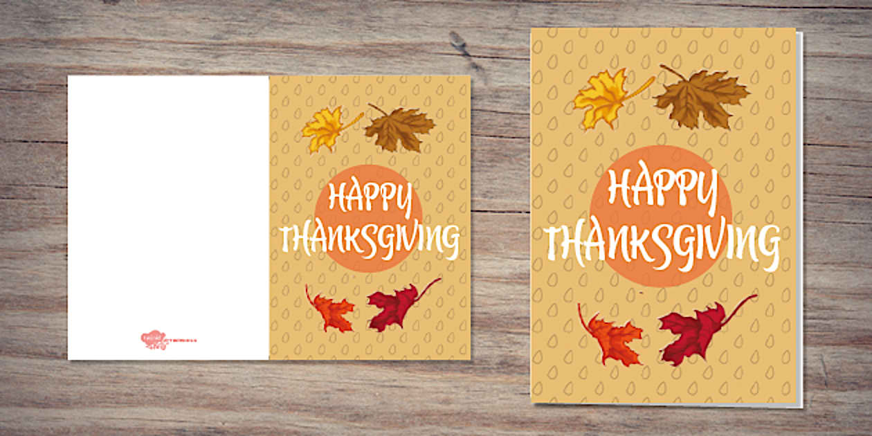Autumn Leaves Thanksgiving Card | Twinkl Party - Twinkl