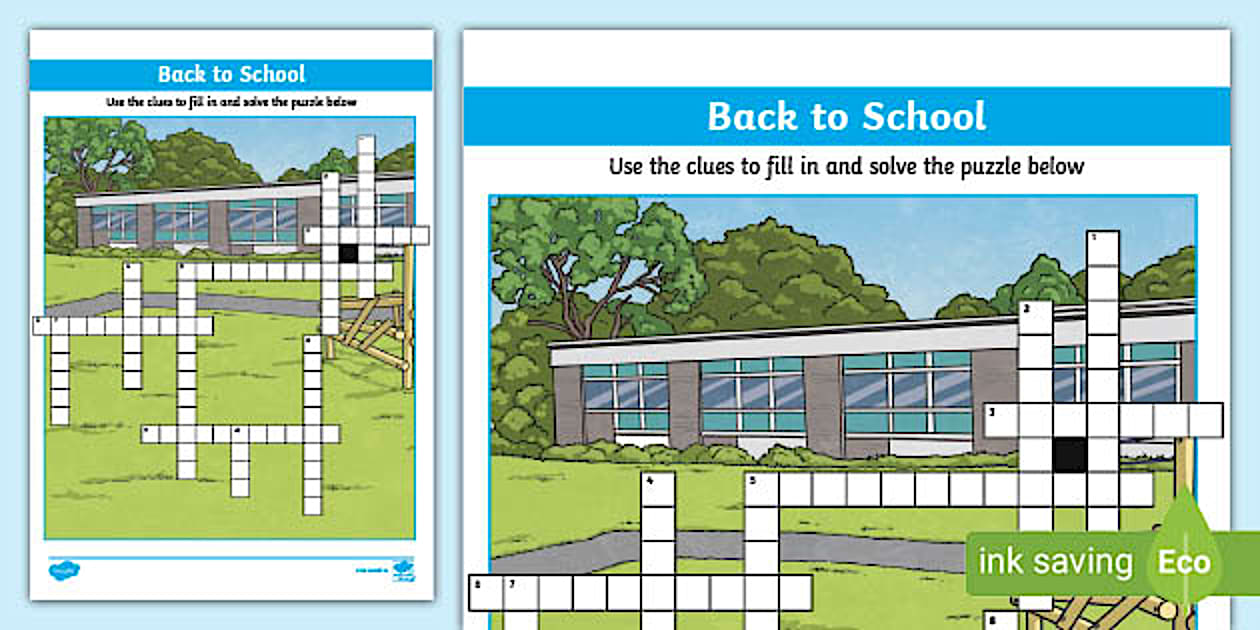 Back To School (Crossword) (Teacher-Made) - Twinkl