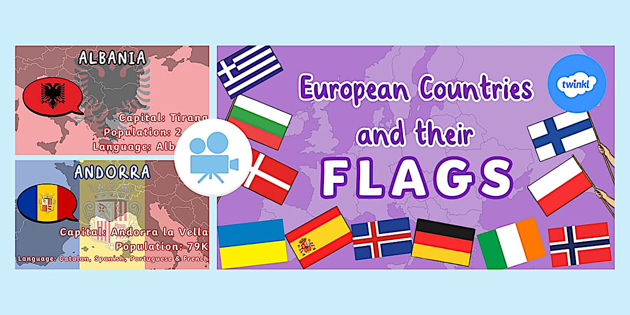 👉 Video: European Countries and their Flags - Twinkl