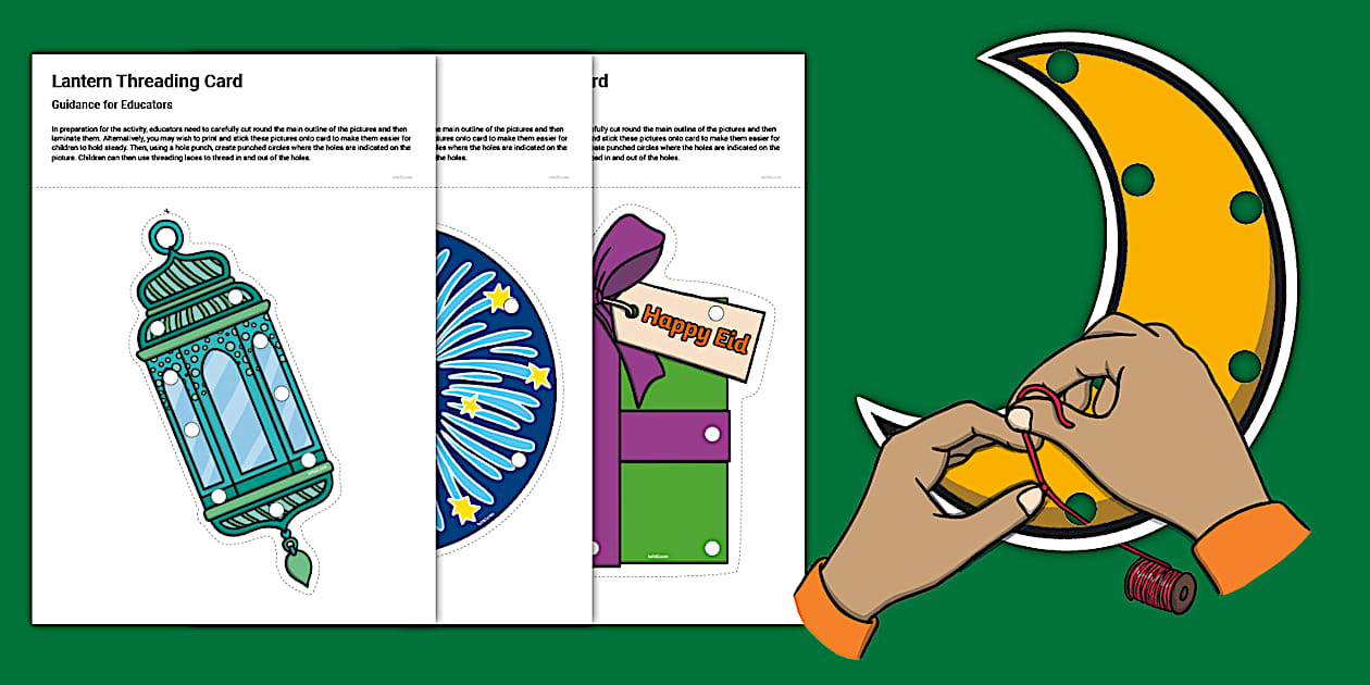 Eid Al-Fitr Simple Threading Cards | Toddlers | Twinkl