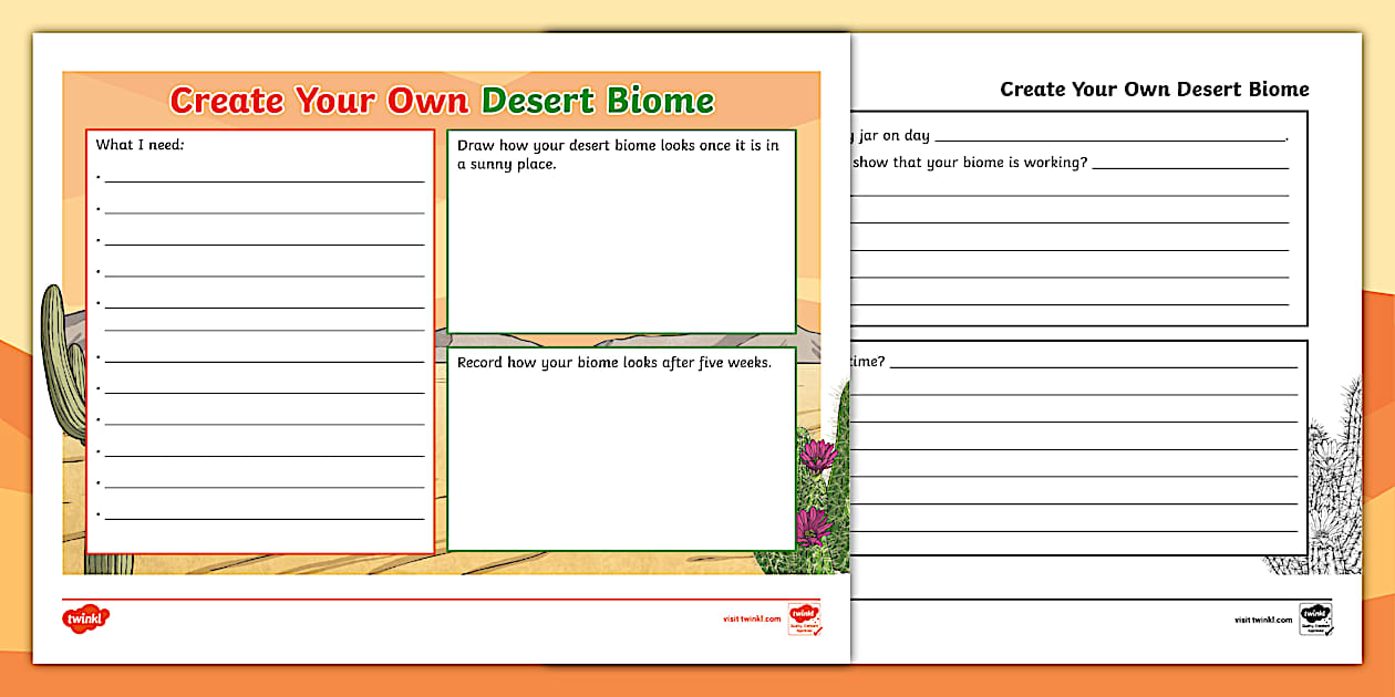 Create Your Own Desert Biome Worksheet (teacher made)