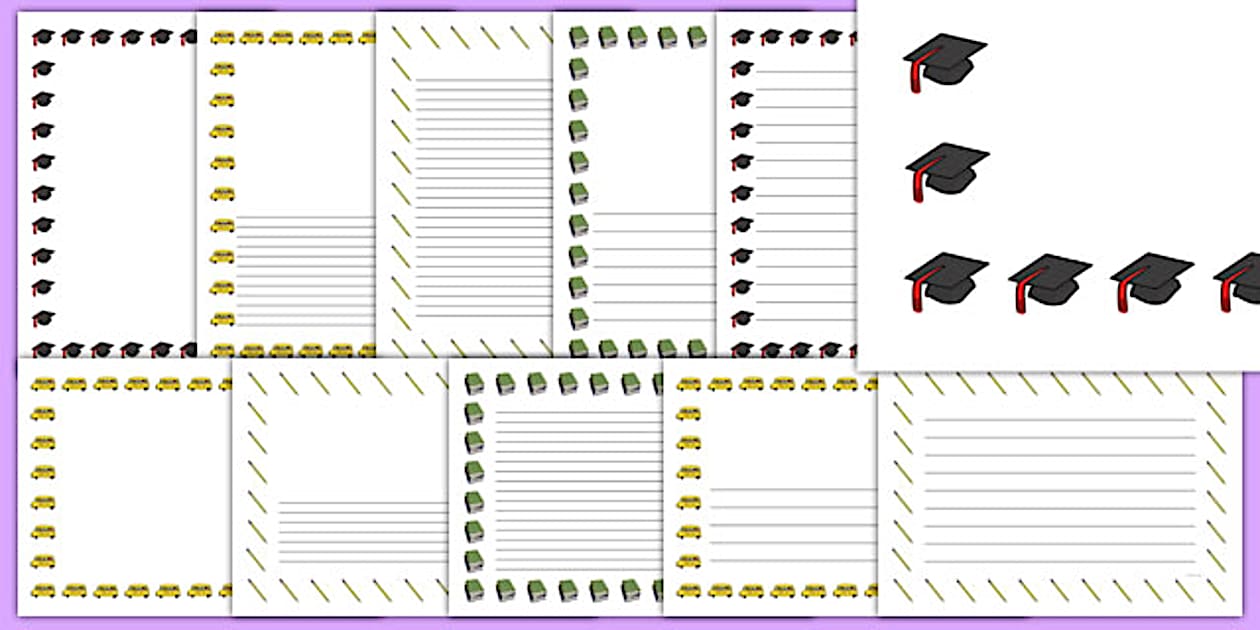 School Graduation Page Borders (teacher made) - Twinkl