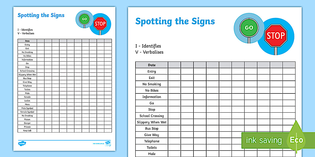 Community Signs Activity - Checklist | Twinkl - Twinkl