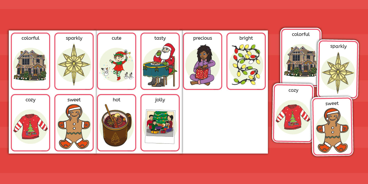 Christmas Adjectives Flashcards - Twinkl