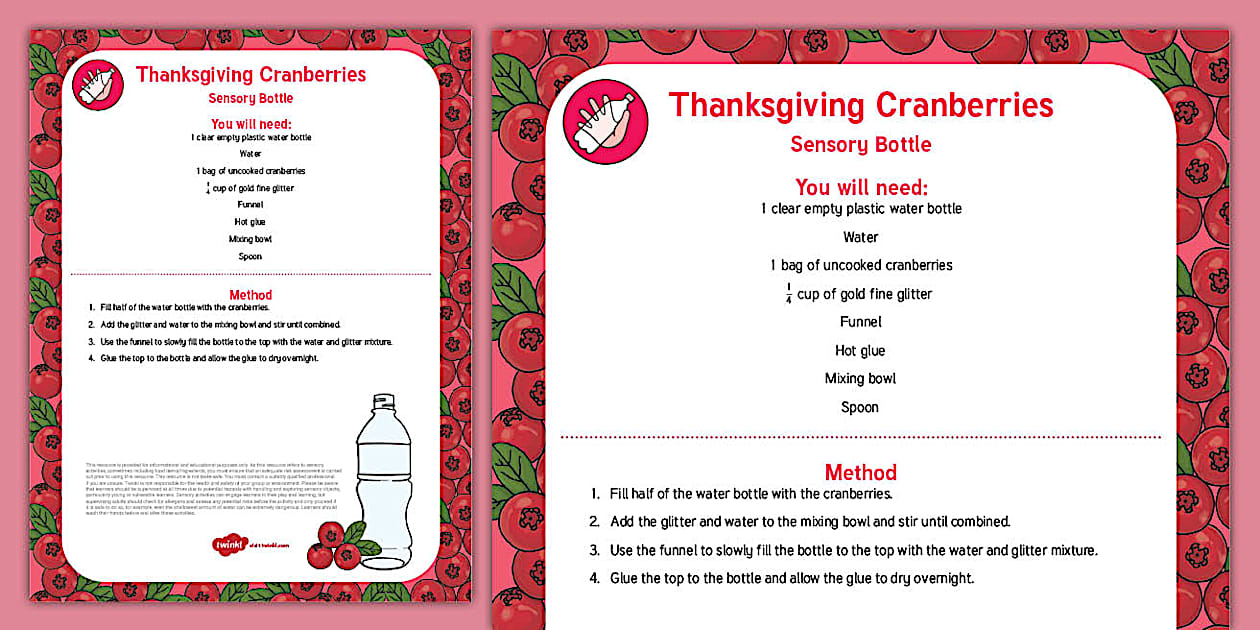 Thanksgiving Sensory Bottles Craft for Kids | Twinkl USA