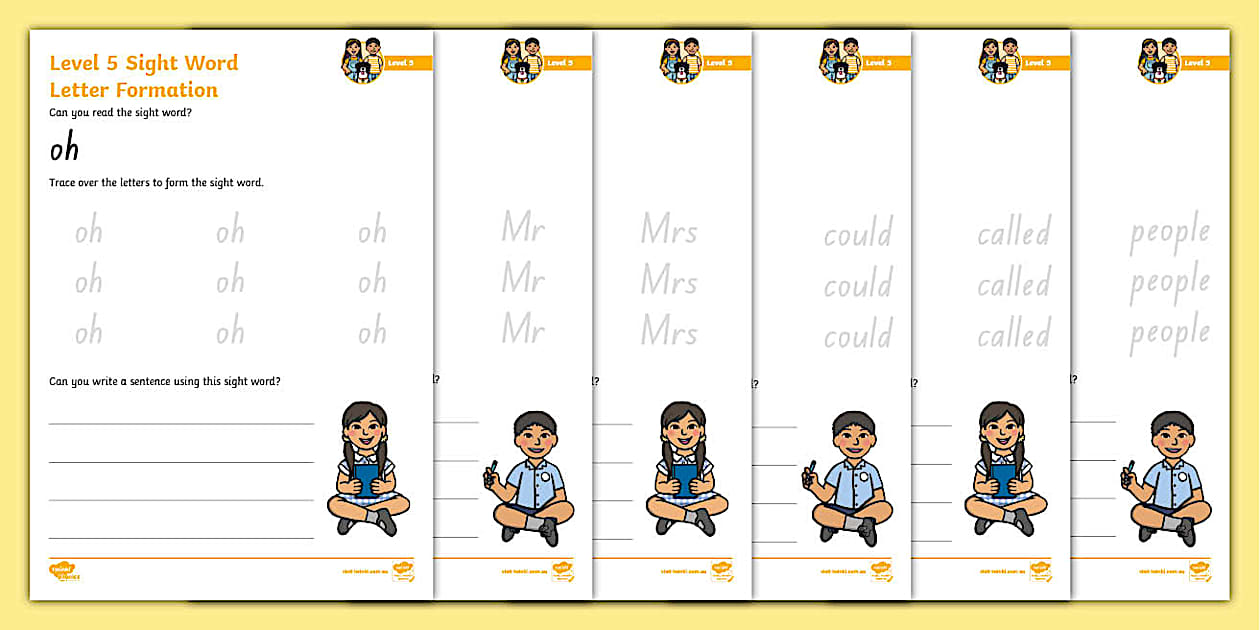 Twinkl Phonics Level 5 Sight Word Letter Formation - Twinkl