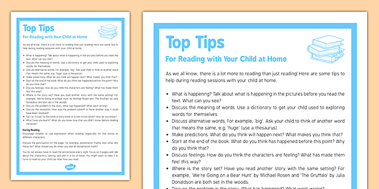Ways To Promote Literacy At Home - Reading Tips - Twinkl