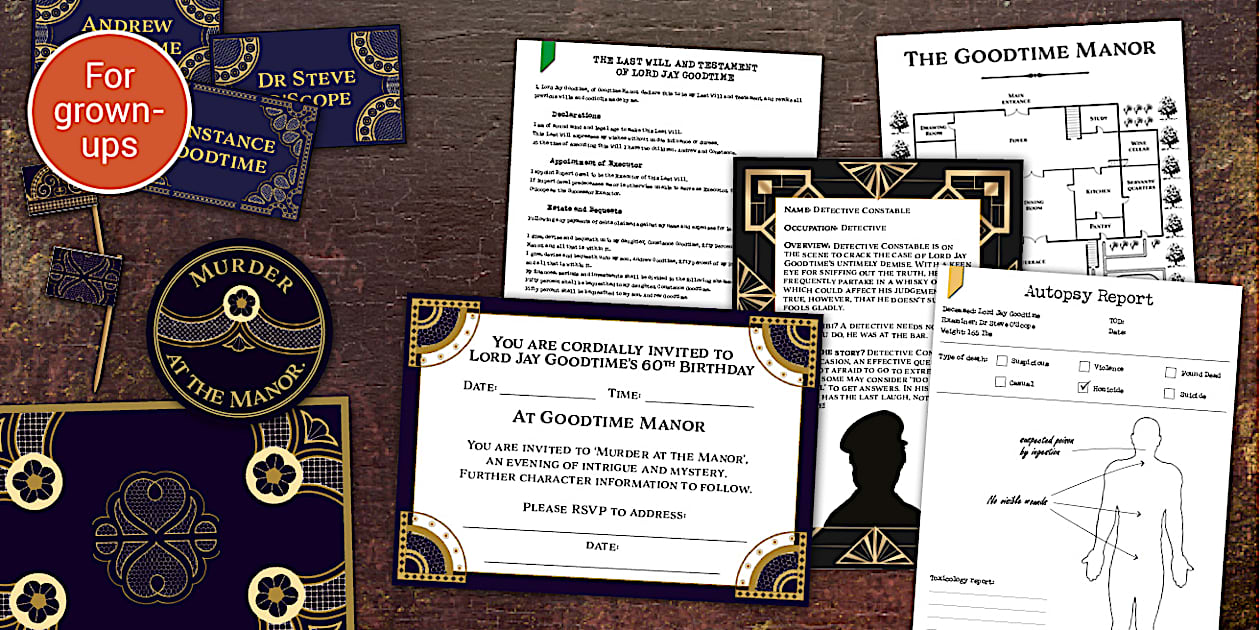 Murder Mystery Game Kit | Twinkl Party (teacher made)