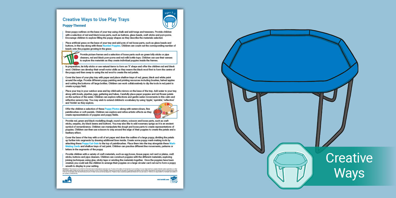 Poppy Play Tray Ideas | Remembrance Day Play Tray | EYFS