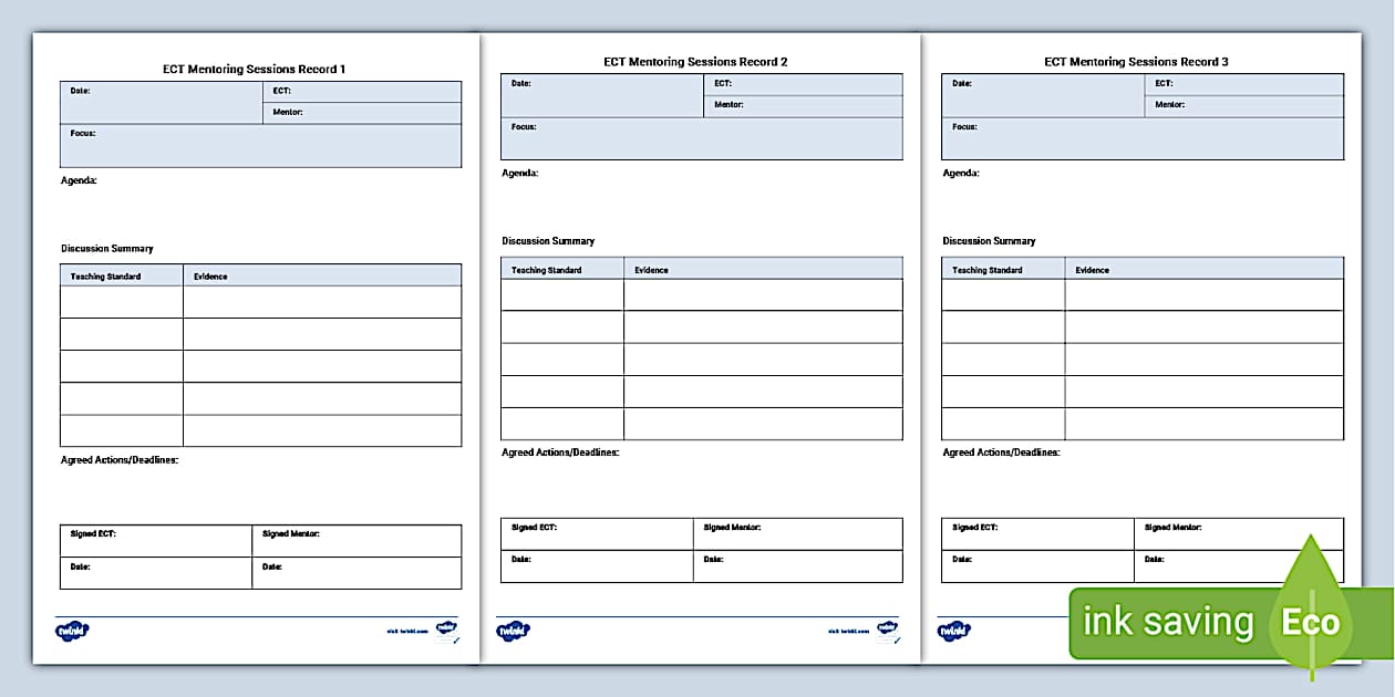 Early Career Teacher (ECT) Mentoring Sessions Record